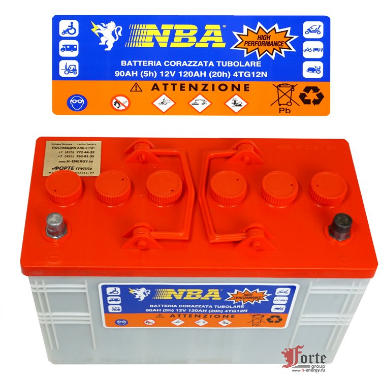 Тяговый аккумулятор NBA 4 TG 12 N для штабелера 12v 90ah