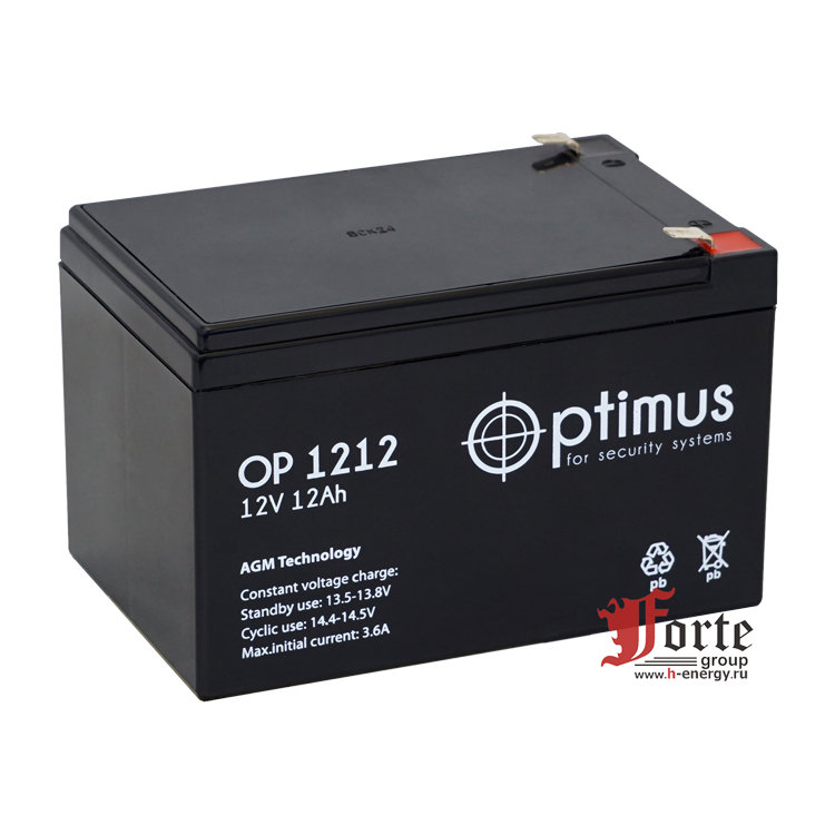 Optimus OP 1212 аккумулятор для ОПС